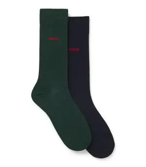 Hugo HUGO Crew-Length Logo Socks - Two-Pack Light Green