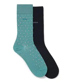 BOSS Two-Pack Of Cotton-Blend Socks Turquoise
