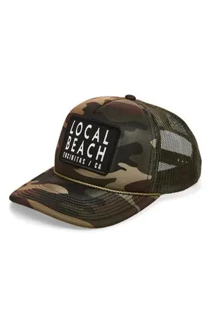 LOCAL BEACH Logo Patch Trucker Hat - Camo