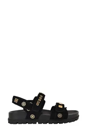 Guess Quarter-strap Studded Sandals - Black