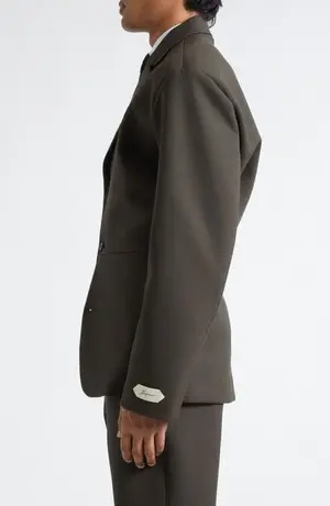 Jacquemus La Veste Gardian Peplum Sport Coat - Dark Khaki
