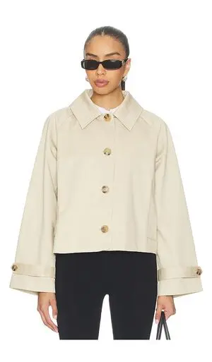 ELODIE THE LABEL Wynn Cropped Trench Coat