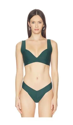 LOVERS AND FRIENDS Raylee Swim Top - Hunter Green