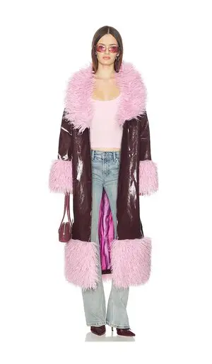 THE WOLF GANG Abrigo Coat - Plum