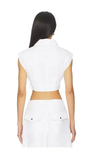 Ksubi Cropped Denim Vest - White