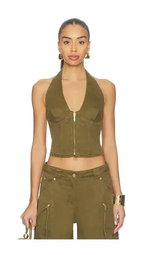 Cult Gaia Davey Cropped Halter Top