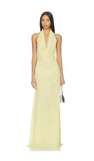 NAKEDVICE Marisa Halter Neck Maxi Dress - Yellow