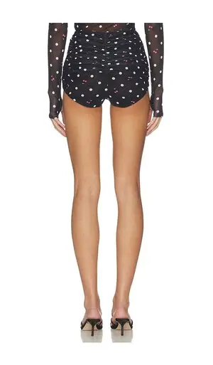 AFRM Karina Ruched Mesh Shorts - Black