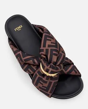 Fendi Ff Fabric Sandals