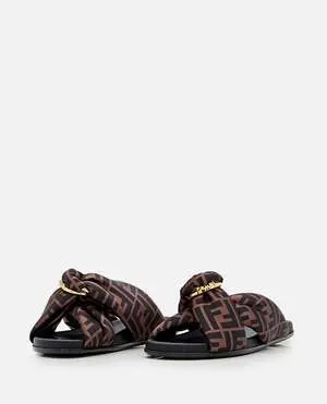 Fendi Ff Fabric Sandals