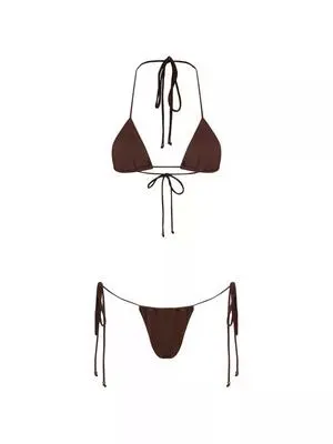 AMIR SLAMA String-straps Bikini Set - Brown