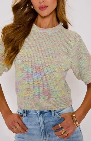 VICI Cotton Mélange Puff Sleeve Sweater
