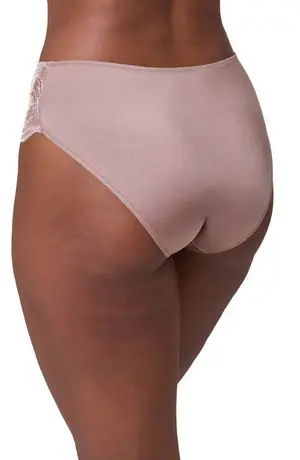 MONTELLE INTIMATES Floral Lace & Microfiber Briefs - Moonshell/chantilly