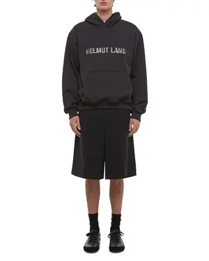 Helmut Lang Plaid Check Logo Hoodie - Vintage Black