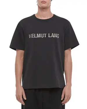 Helmut Lang Plaid Check Logo T-shirt - Vintage Black