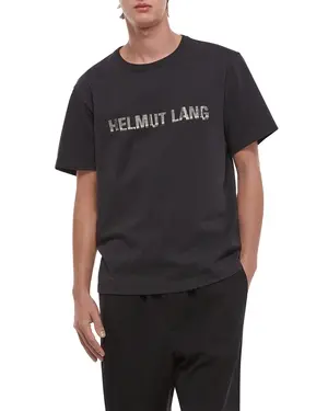 Helmut Lang Plaid Check Logo T-shirt - Vintage Black