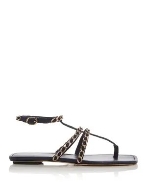 STUART WEITZMAN Soluxe Crystal-embellished Chain Sandals - Nice Blue
