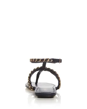 STUART WEITZMAN Soluxe Crystal-embellished Chain Sandals - Nice Blue