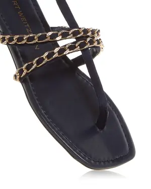 STUART WEITZMAN Soluxe Crystal-embellished Chain Sandals - Nice Blue