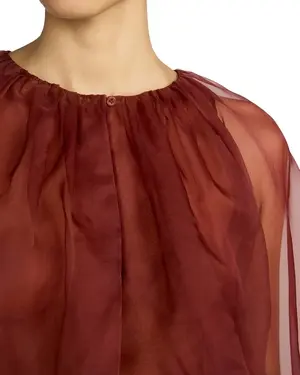 FRAME The Sheer Silk Balloon Blouse - Paprika
