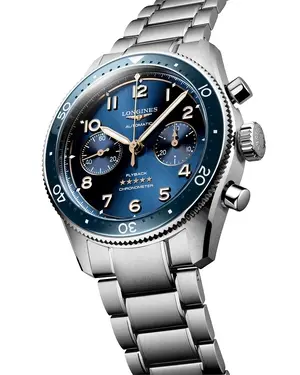 LONGINES Spirit Chronograph, 39mm - Silver/blue