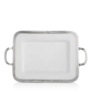 ARTE ITALICA Tuscan Small Rectangular Tray With Handles - No Color