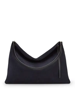 WANDLER Penelope Palissander Suede Tote - Navy Blue