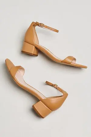 Maeve Ankle-strap Low Block Heels - Nude