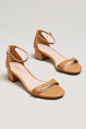 Maeve Ankle-strap Low Block Heels - Nude