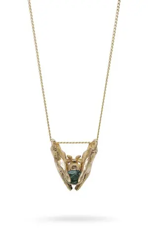 EX-A STUDIO Green Tourmaline Pendant Necklace