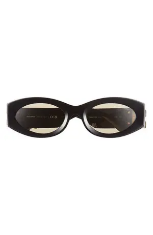 Miu Miu 54mm Rectangular Full Rim Sunglasses - Black/yellow