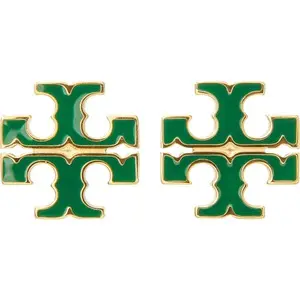 Tory Burch Small Icon Stud Earrings - Dark Kale