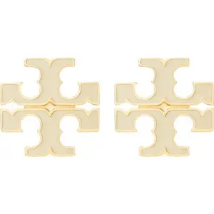 Tory Burch Small Icon Stud Earrings - New Ivory