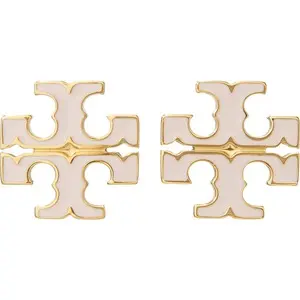 Tory Burch Small Icon Stud Earrings - Pink Snow
