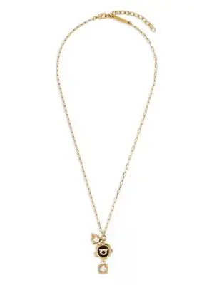 FERRAGAMO Gancini Flower Charm Necklace - Gold