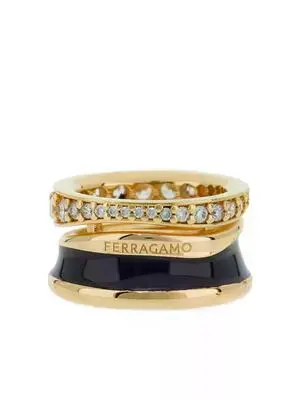 FERRAGAMO Crystal Enamel Band Ring