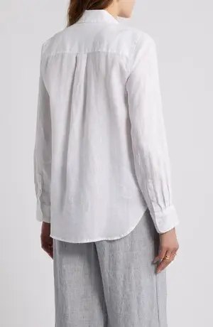 Caslon Casual Linen Button-up Shirt - White