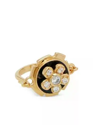 FERRAGAMO Flower Crystal Ring - Gold