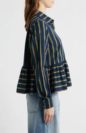 DAMSON MADDER Kinsley Stripe Long Sleeve Shirt
