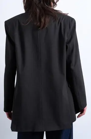 Topshop Pinstripe Double Breasted Blazer