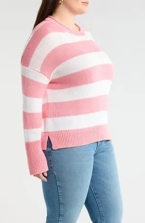 Caslon Stripe Roll Neck Sweater