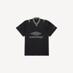 Balenciaga 3b Sports Icon V-neck T-shirt - Black