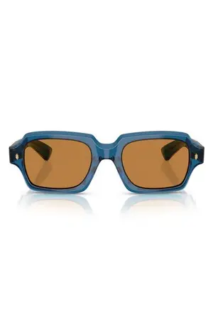 Oliver Spencer Devaney Rectangular Sunglasses - Tetsukon Blue/cognac