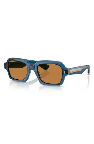 Oliver Spencer Devaney Rectangular Sunglasses - Tetsukon Blue/cognac