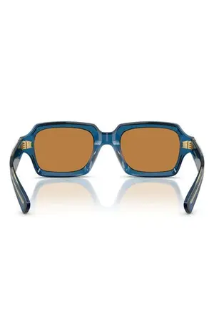 Oliver Spencer Devaney Rectangular Sunglasses - Tetsukon Blue/cognac