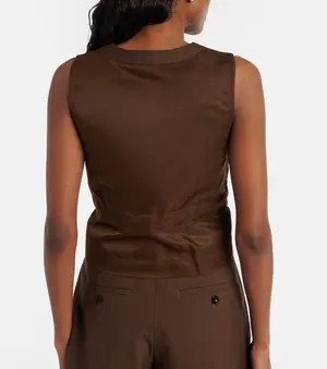 Sacai Paneled Vest - Brown