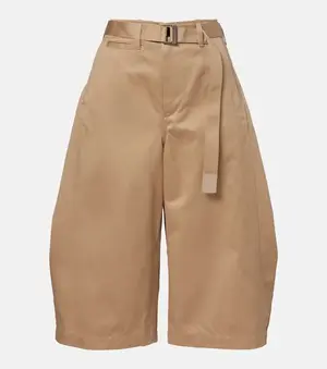 Sacai Belted Cropped Barrel-leg Pants