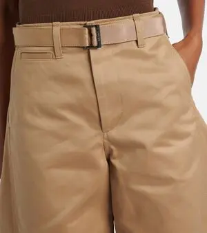 Sacai Belted Cropped Barrel-leg Pants