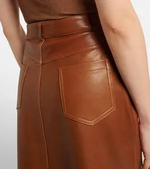 Nour Hammour Ghalia Leather Pencil Skirt