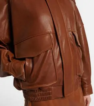 Nour Hammour Runa Leather Bomber Jacket